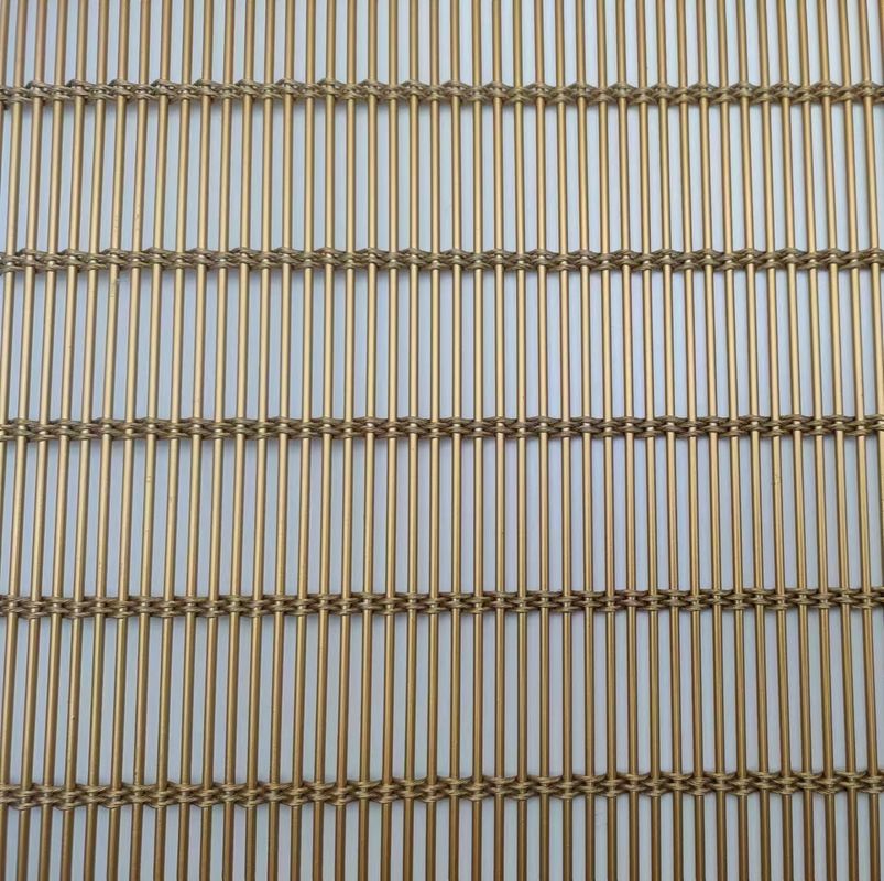 Dekoratif Woven Wire Flexible Metal Mesh Fabric Powder Coating Untuk Tirai